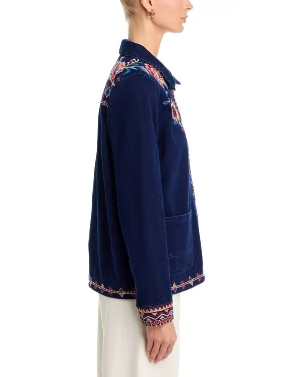 Johnny Was Nadia Collared Cotton Worker Jacket