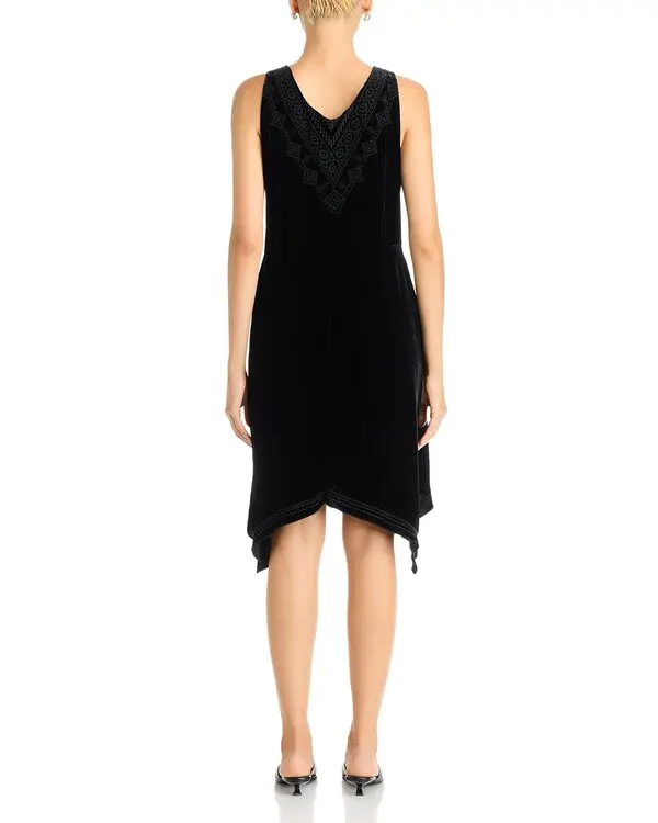 Johnny Was Velvet Embroidered Swing Dress