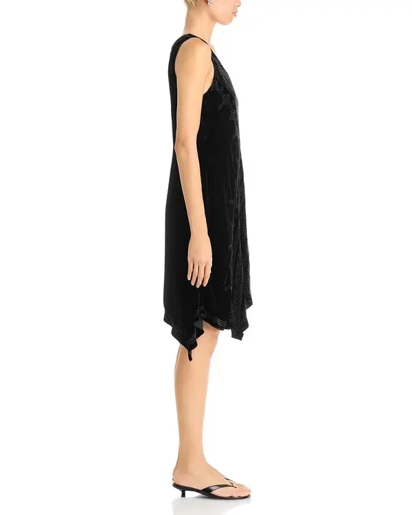 Johnny Was Velvet Embroidered Swing Dress