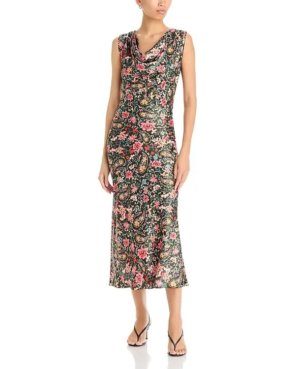 Johnny Was Lorenth Cowl Neck Midi Dress