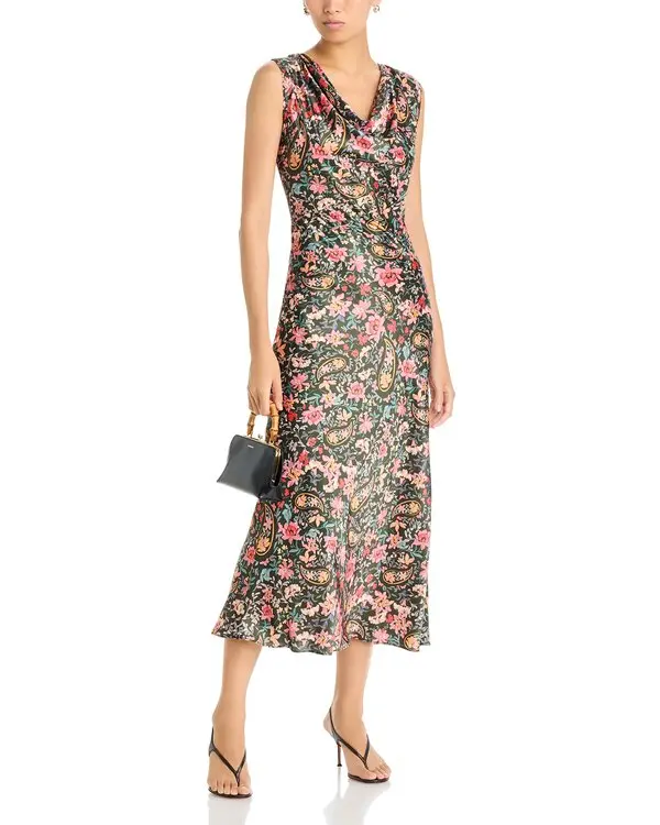 Johnny Was Lorenth Cowl Neck Midi Dress