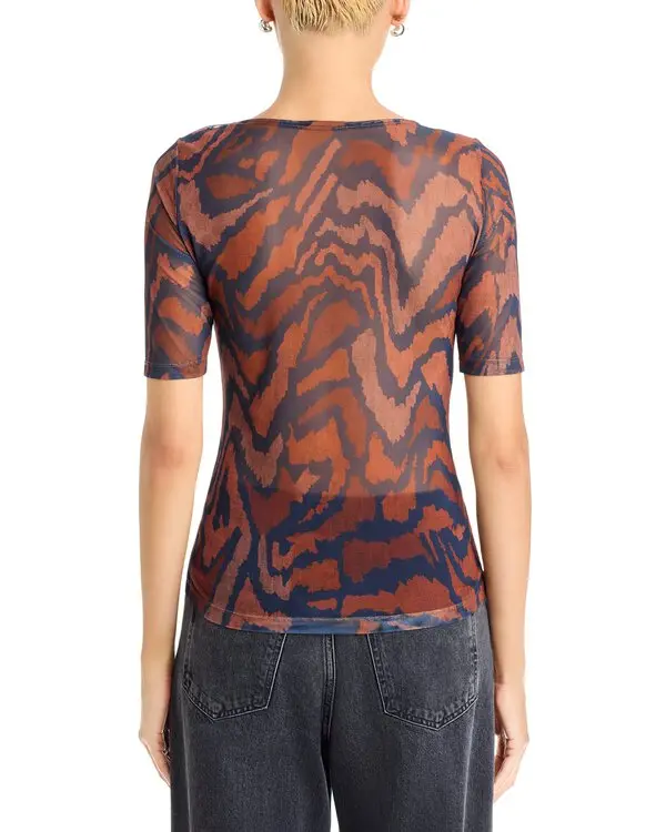 Johnny Was Elbow Sleeve Boat Neck Top