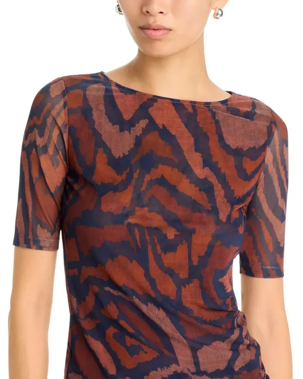 Johnny Was Elbow Sleeve Boat Neck Top