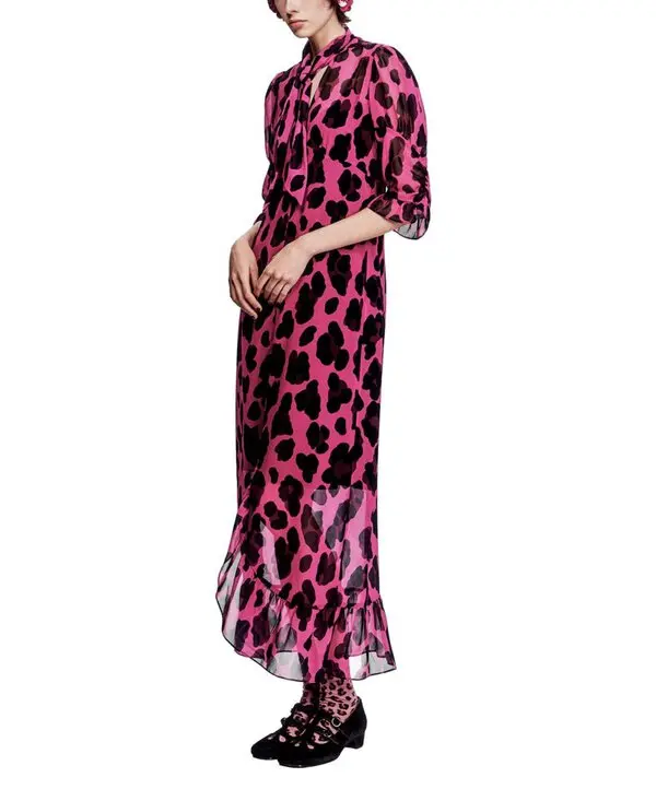 Anna Sui Jewel Jaguar Chiffon Maxi Dress