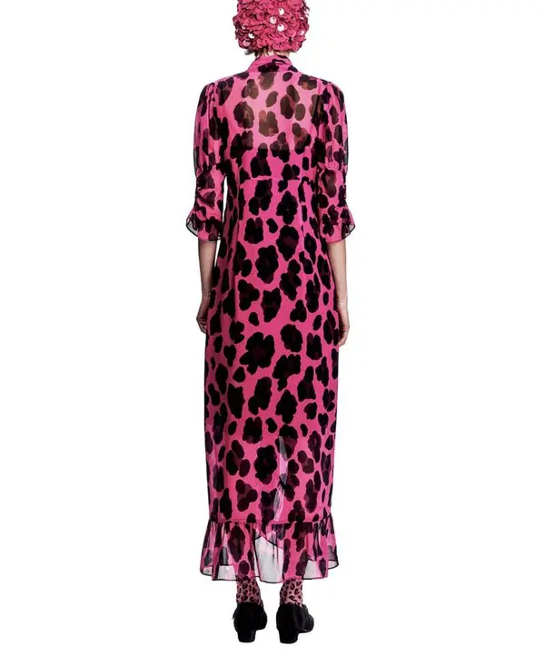 Anna Sui Jewel Jaguar Chiffon Maxi Dress