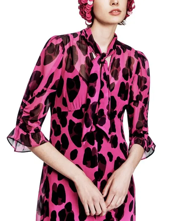 Anna Sui Jewel Jaguar Chiffon Maxi Dress