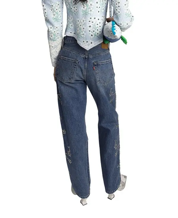 Anna Sui Stone Wash Studded Jeans