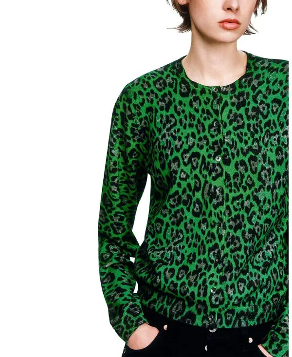 Anna Sui Jaguar Print Knit Cardigan