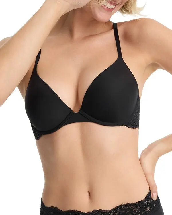 SKARLETT BLUE Divine Convertible Plunging Neck Push Up Bra - Black