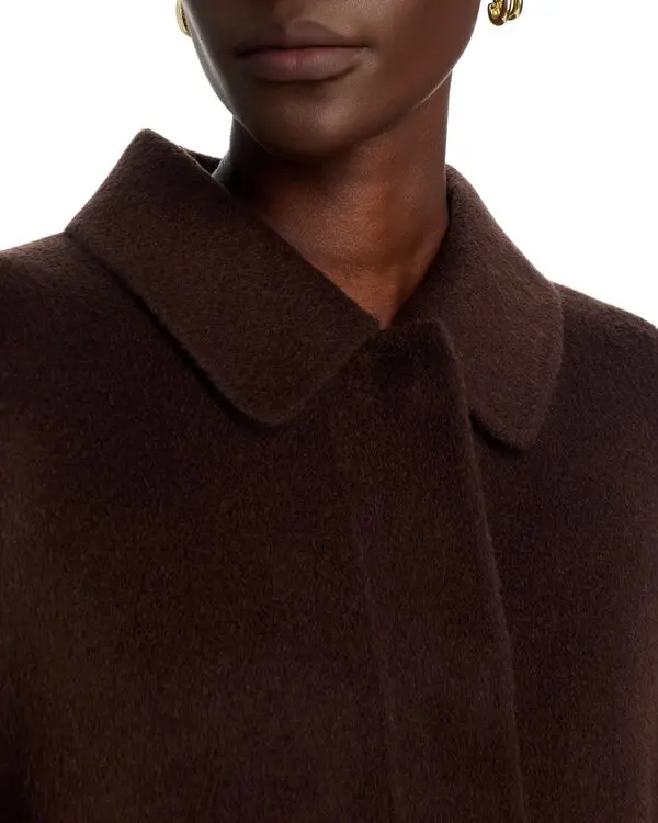 Hugo Boss Cafeta Collared Wool And Lyocell Coat