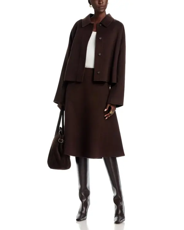 Hugo Boss Vukina Wool And Lyocell A Line Skirt