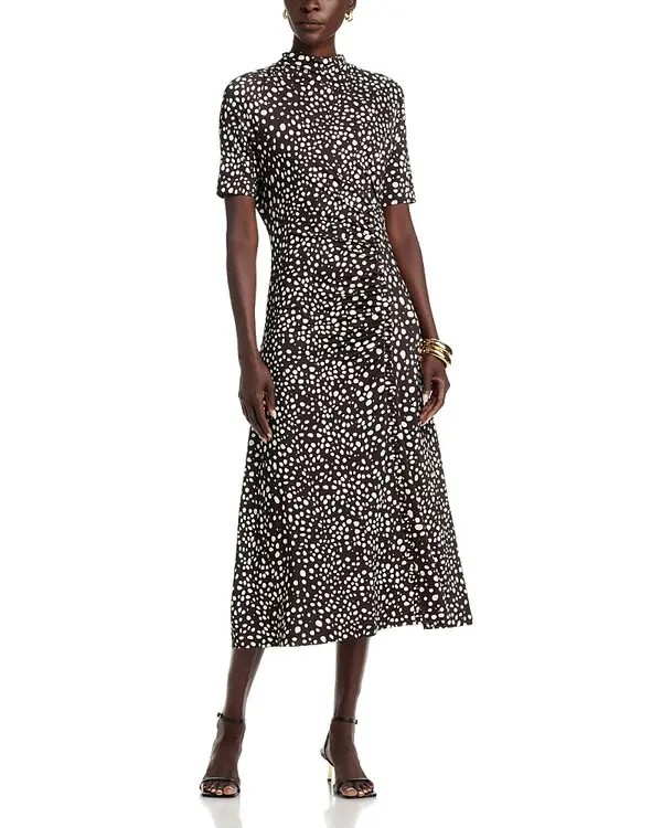 Hugo Boss Endre Print Viscose Blend Jersey Fabric Dress - Mole Dot