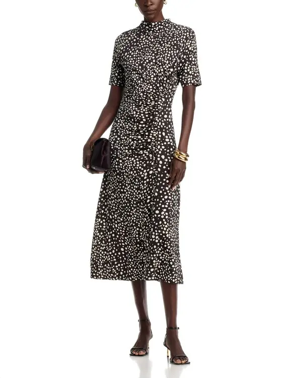 Hugo Boss Endre Print Viscose Blend Jersey Fabric Dress