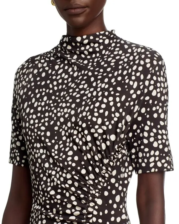 Hugo Boss Endre Print Viscose Blend Jersey Fabric Dress