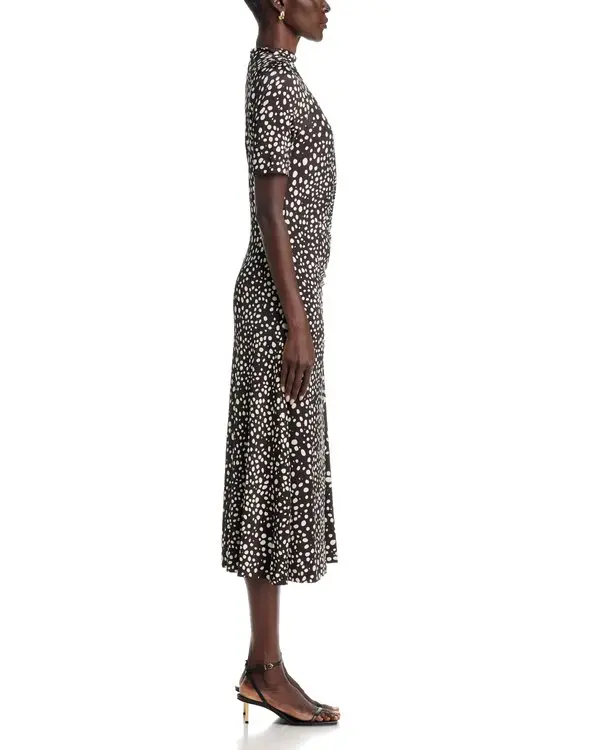 Hugo Boss Endre Print Viscose Blend Jersey Fabric Dress
