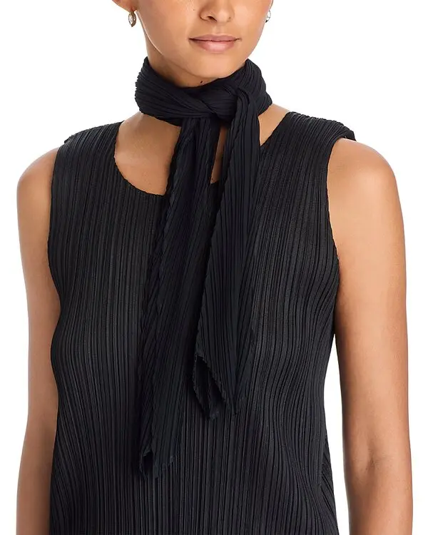 Issey Miyake Skinny Pleated Scarf - Black