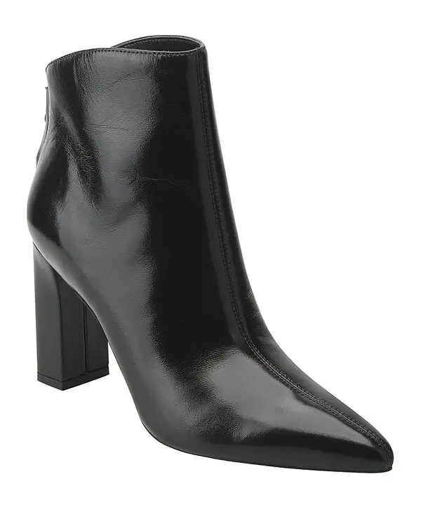 MARC FISHER LTD. Sydnie Leather Ankle Boots - Black