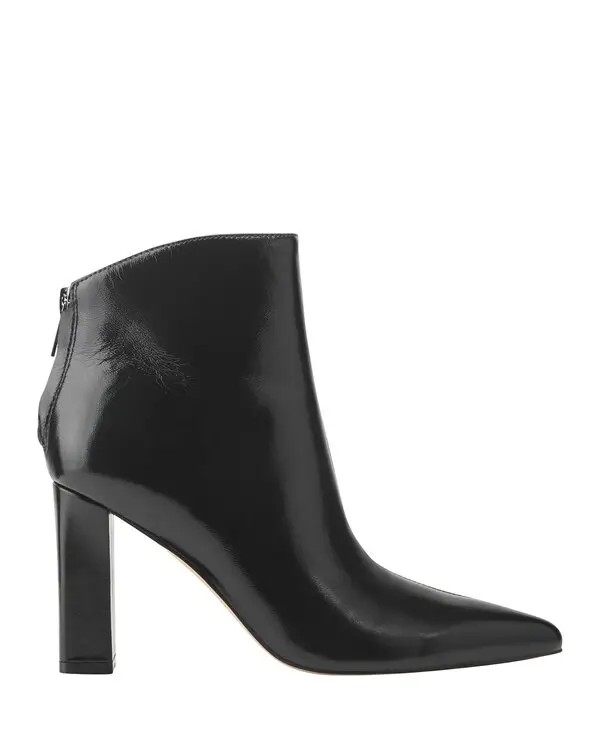 MARC FISHER LTD. Sydnie Leather Ankle Boots - Black