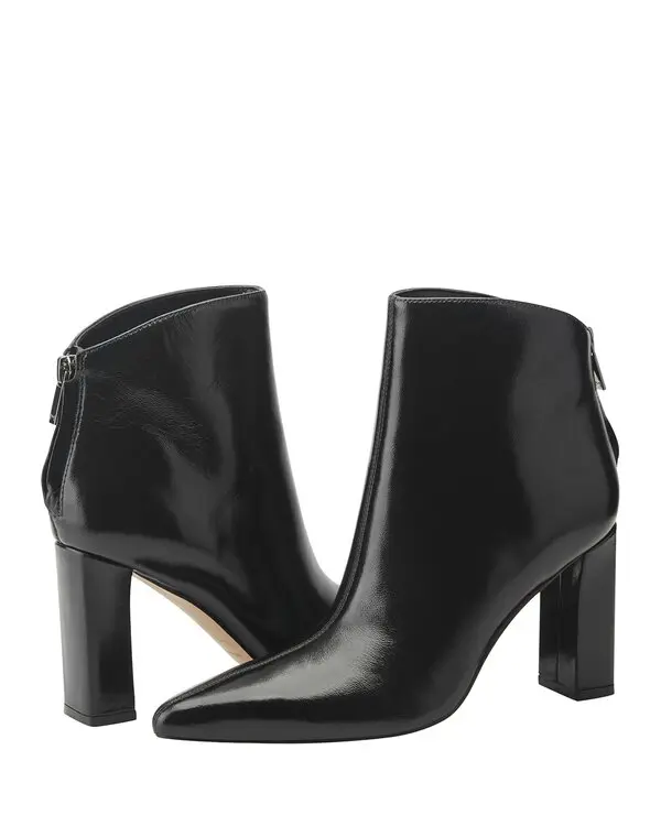 MARC FISHER LTD. Sydnie Leather Ankle Boots - Black
