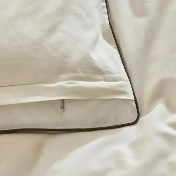 BOLL & BRANCH Piped Edge Duvet Cover Set, Full/queen