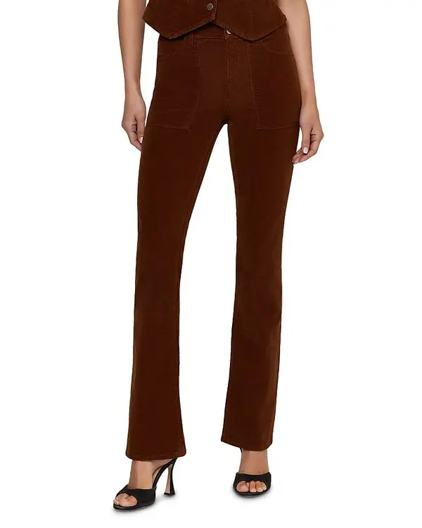 L'Agence Saffia High Rise Slim Straight Corduroy Jeans - Java