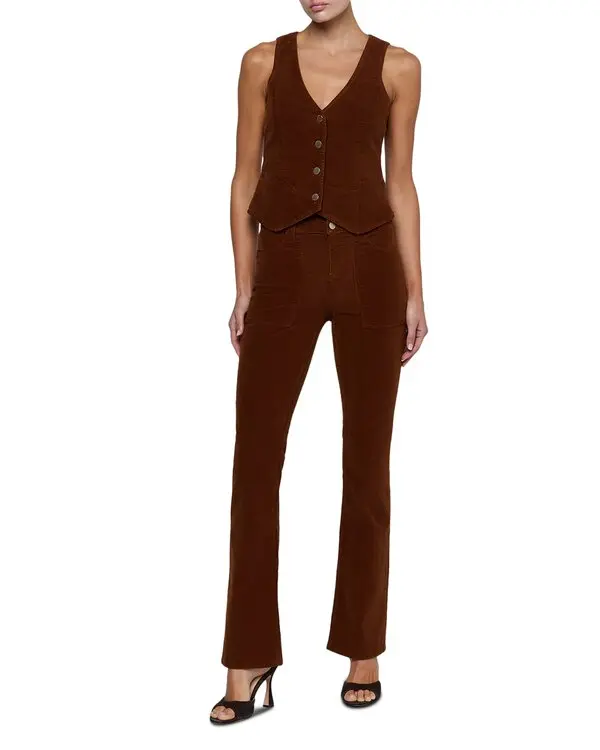 L'Agence Saffia High Rise Slim Straight Corduroy Jeans