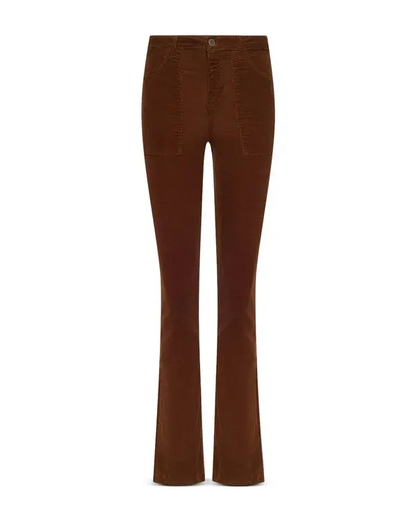 L'Agence Saffia High Rise Slim Straight Corduroy Jeans
