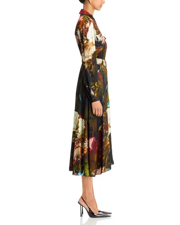 Elie Tahari The Mika Silk-blend Belted Dress