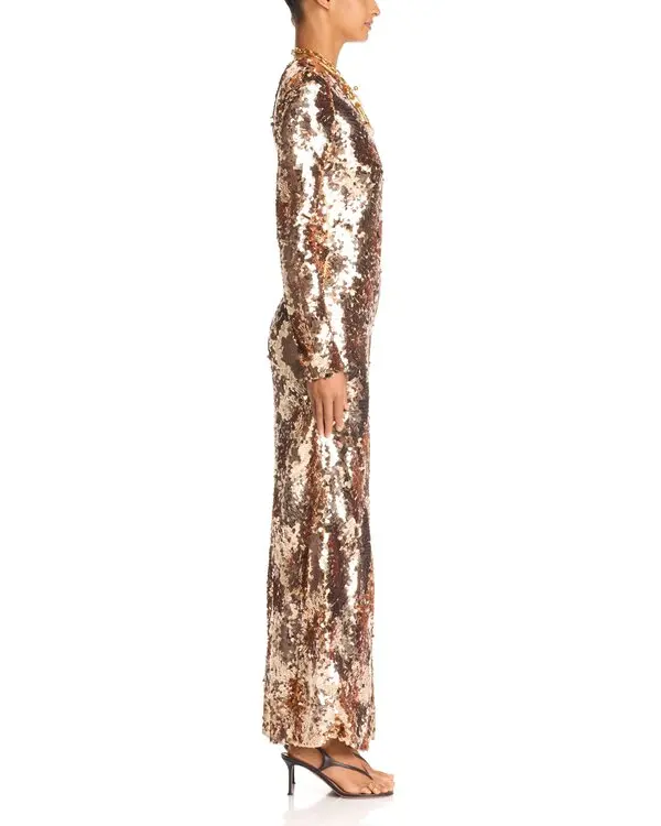 Rabanne Sequin Long Sleeve Dress