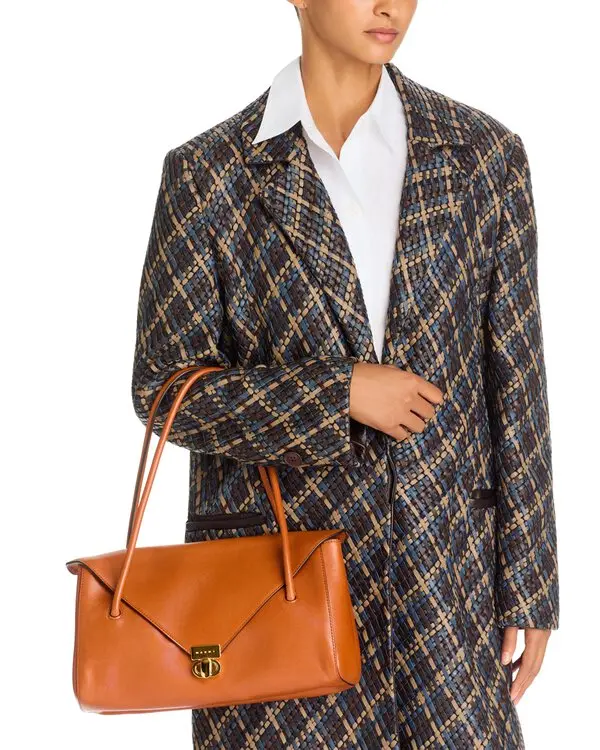 Marni Calfskin Leather East/west Shoulder Bag