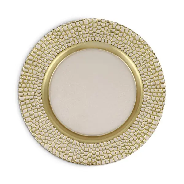 VIETRI Pelli Glass Ivory Charger Plate