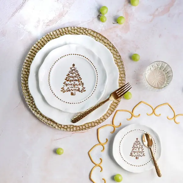 VIETRI Pelli Glass Ivory Charger Plate