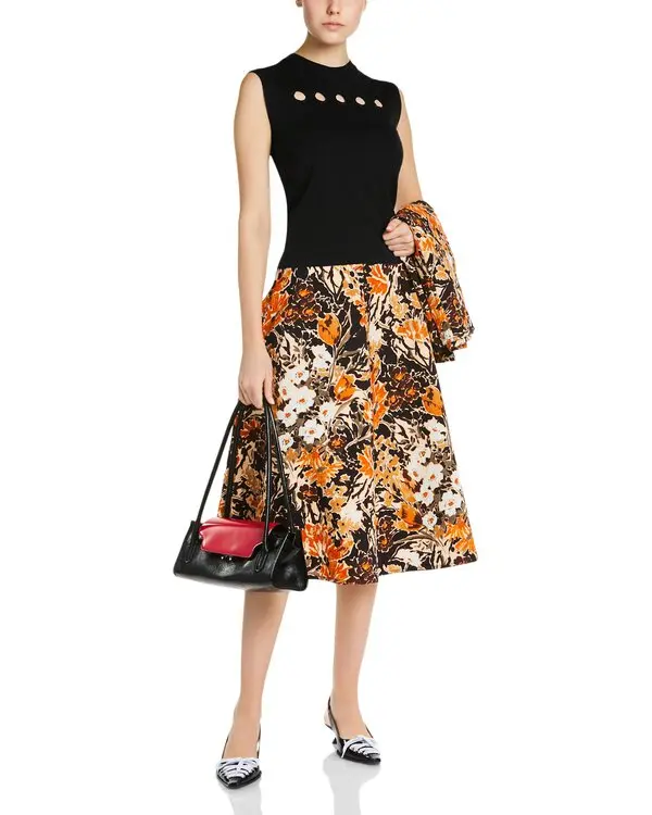 Marni Cotton Crewneck Cutout Top