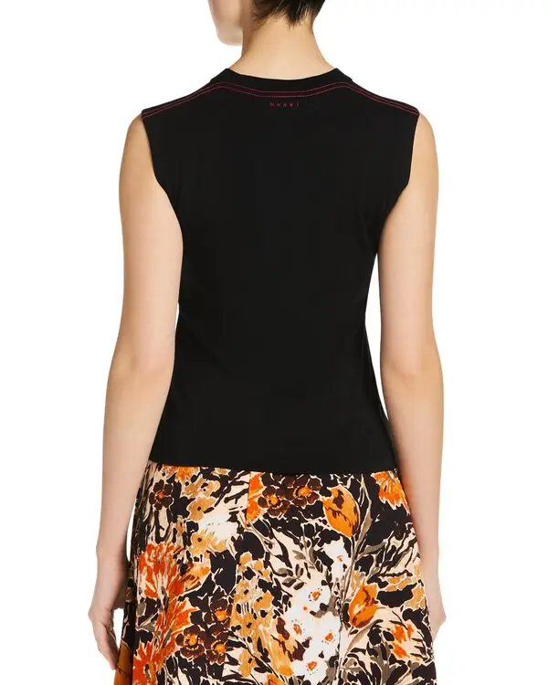 Marni Cotton Crewneck Cutout Top