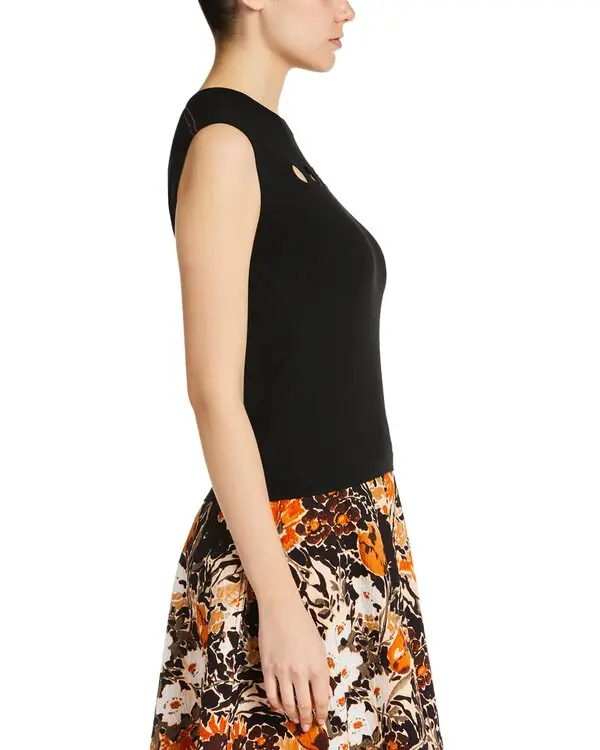 Marni Cotton Crewneck Cutout Top