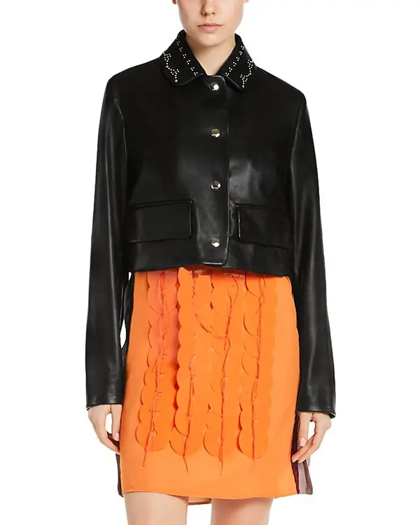 Marni Leather Studded Collar Jacket