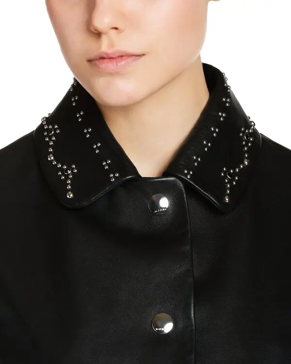 Marni Leather Studded Collar Jacket