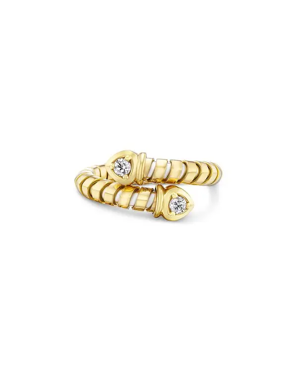 Marina B 18k Yellow Lina Diamond Bypass Ring, 0.20 Tcw