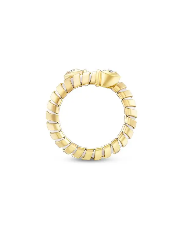 Marina B 18k Yellow Lina Diamond Bypass Ring, 0.20 Tcw