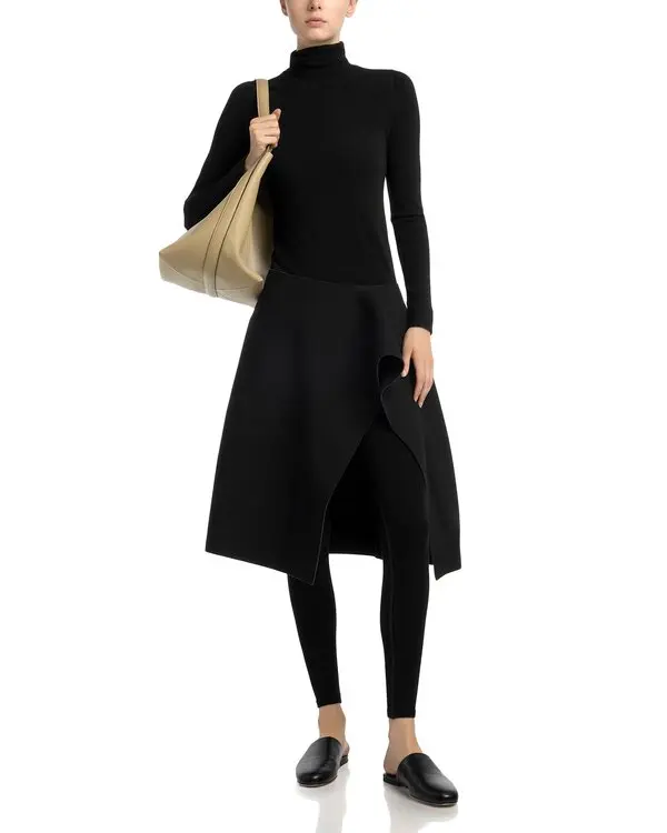 TOTEME Scuba Slit Front Raw Edge Hem Skirt