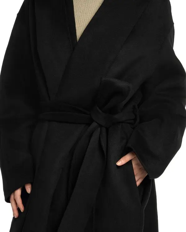 TOTEME Wool Hooded Belted Long Coat