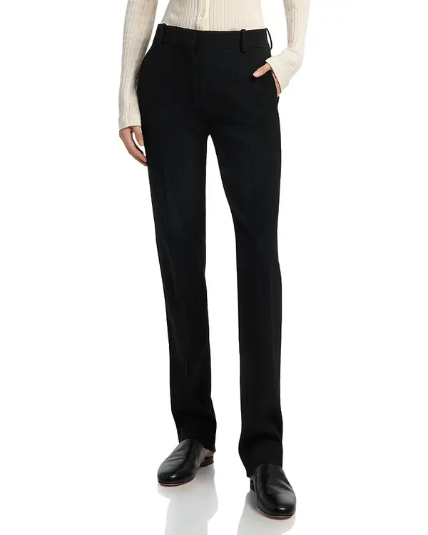 TOTEME Wool Stretch Low Rise Tapered Pants - Black