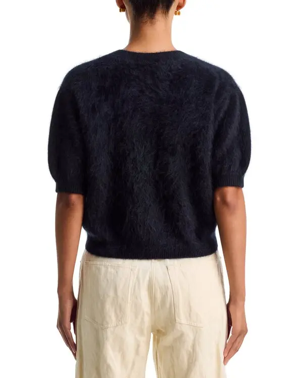 LISA YANG Juniper Cashmere Round Neck Sweater - Black Brushed