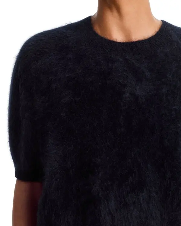 LISA YANG Juniper Cashmere Round Neck Sweater - Black Brushed