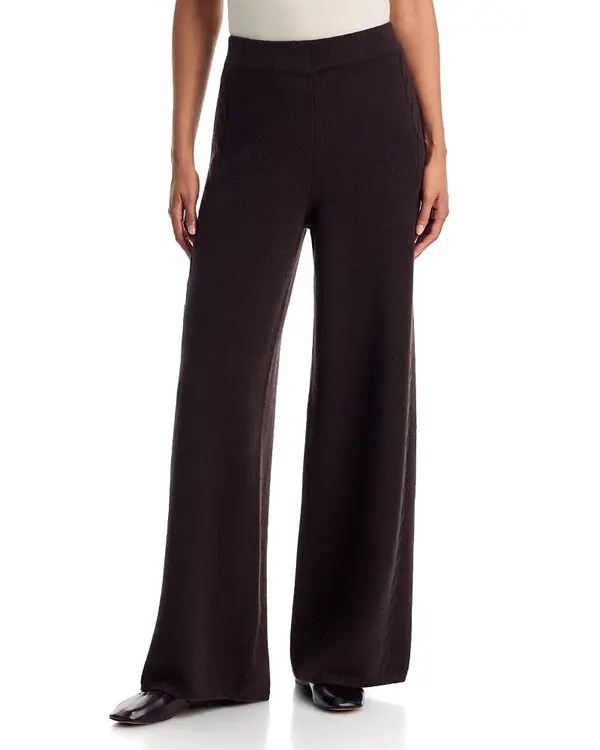 LISA YANG Olanda Cashmere Wide Leg Pants - Dark Oak