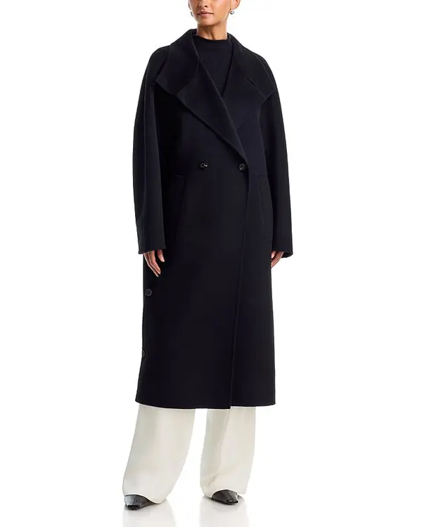 LISA YANG Wool & Cashmere Long Line Coat - Black