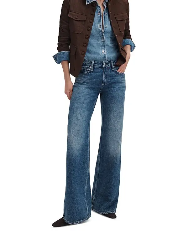 Rag & Bone Josie Low Rise Relaxed Flared Jeans - Flora