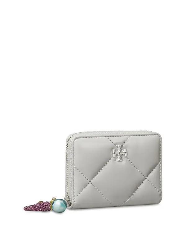 Tory Burch Kira Small Diamond Quilted Leather Zip Around Wallet