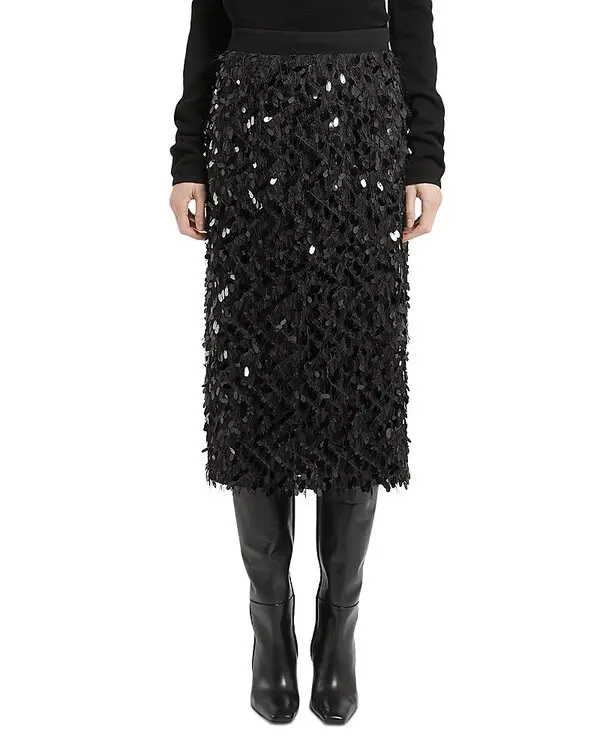 Marella Mllmemore Sequined Coupe Skirt - Black