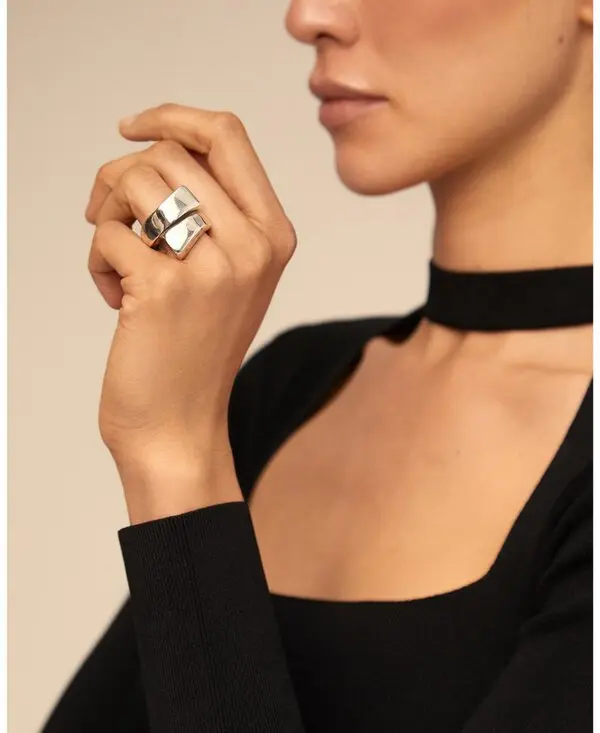 UNODE50 Sterling -plated Spiral Ring